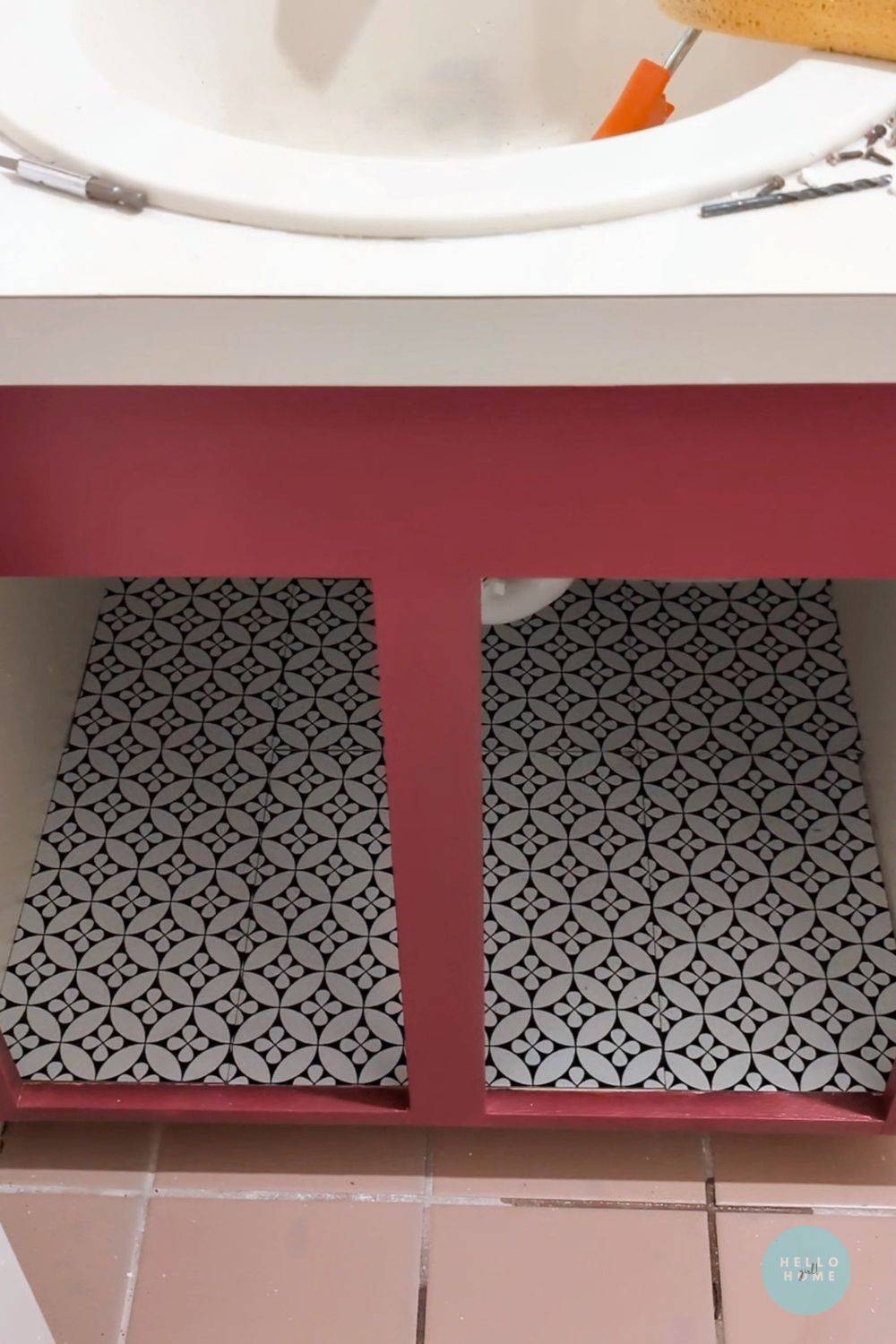 How To Install Tiles In An Under The Sink Cabinet - Hello home, girl!